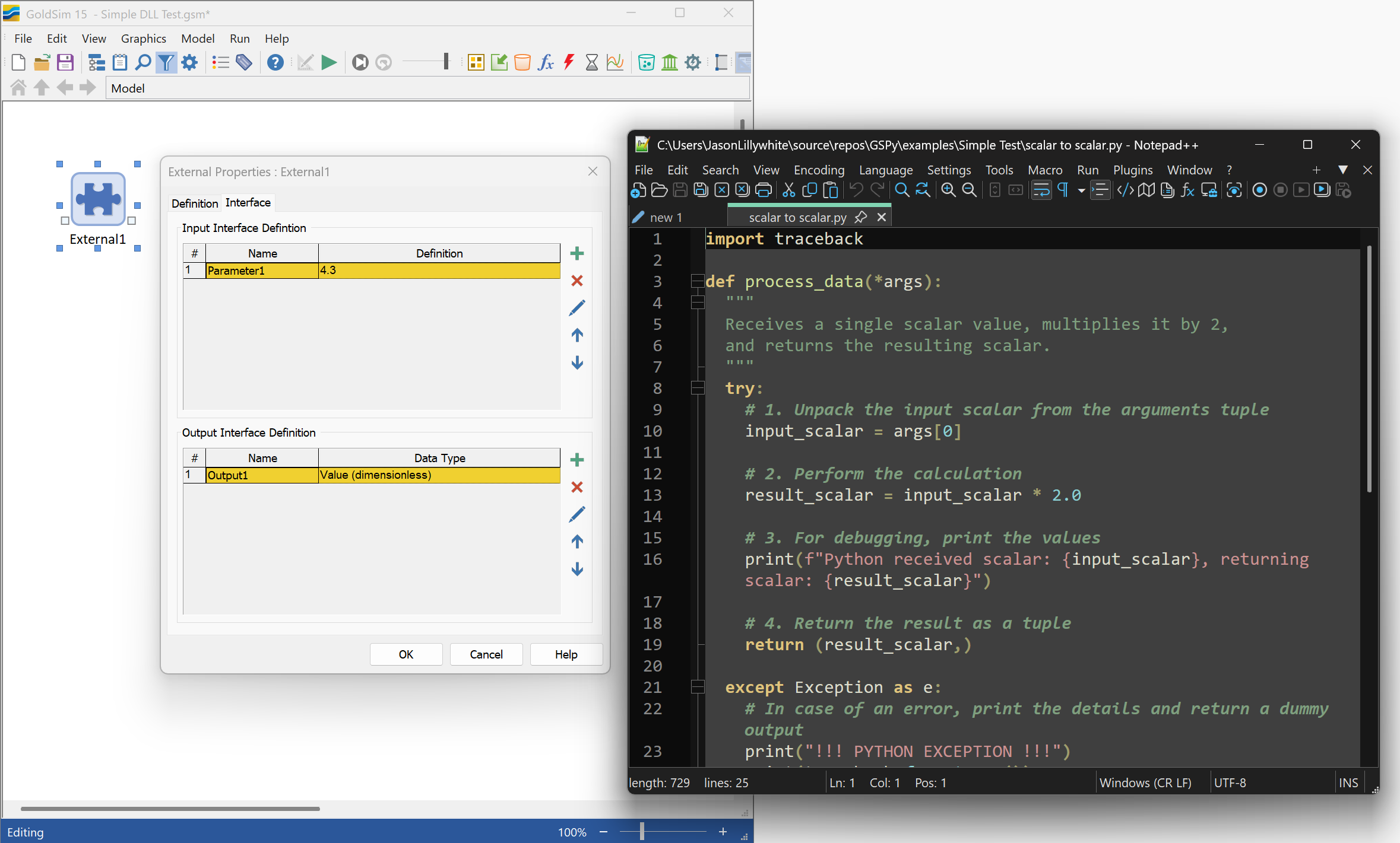 Using GSPy to Integrate Python with GoldSim – GoldSim Help Center